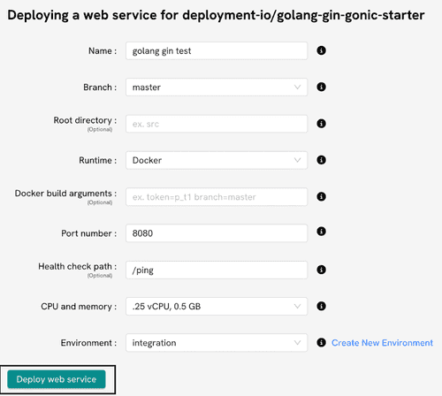 deployment.io - Docs - Deploying a Web Service | Fastest AI powered way ... deployment.io - Docs - Deploying a Web Service | Fastest AI powered way ...