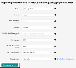 deployment.io - Docs - Deploying a Web Service | Fastest AI powered way ...